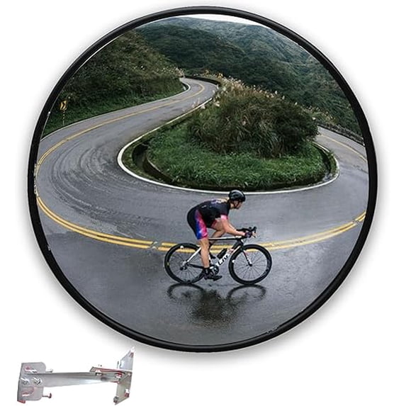 BESEA 24 Inch Convex Security Mirror Outdoor, View Adjustable Driveway ...