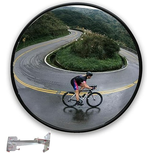 BESEA 24 Inch Convex Security Mirror Outdoor, View Adjustable Driveway ...