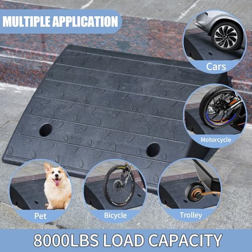 BESEA 2Pack Plastic Curb Ramp 5" inch High 17" Length for Driveway Curb ...