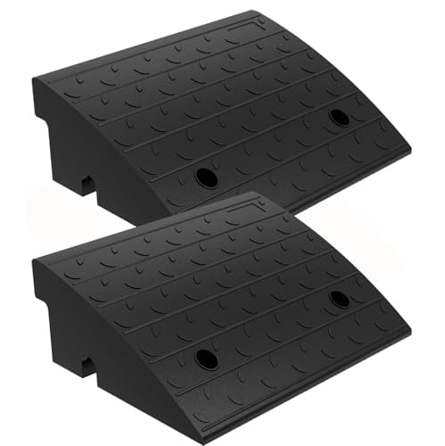 BESEA 2Pack Rubber Curb Ramp 6" inch High 17" Length for Driveway Curb ...
