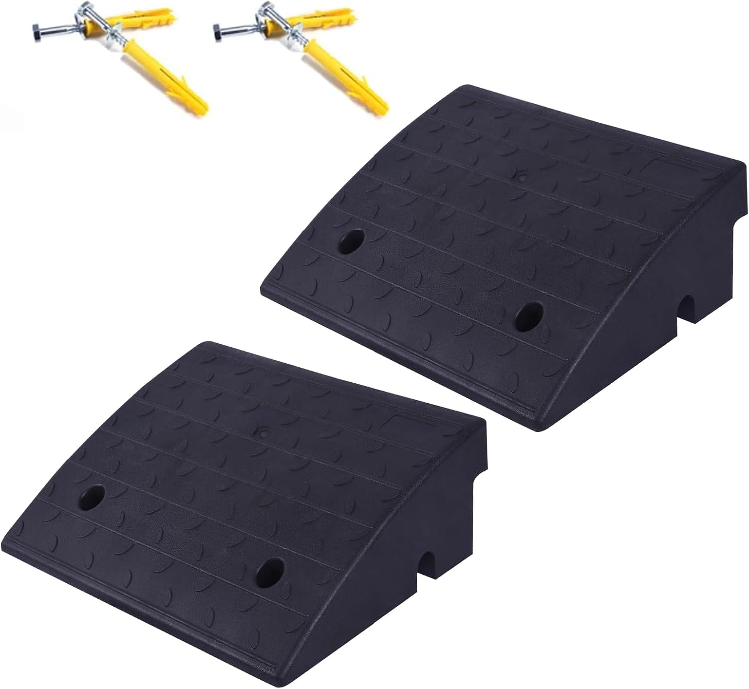 BESEA 2Pack Rubber Curb Ramp 7" inch High 17" Length for Driveway Curb ...