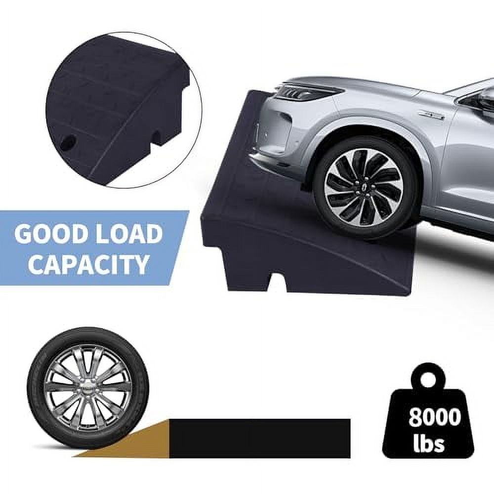 BESEA 2Pack Rubber Curb Ramp 7" inch High 17" Length for Driveway Curb ...