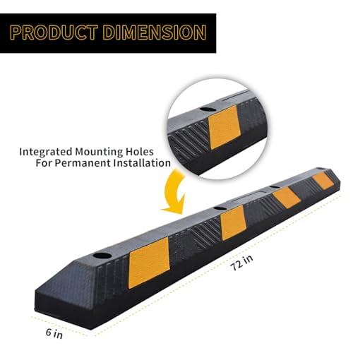 BESEA 2pcs Curb Parking Stoppers for Garage Bumpers Parking car - 72 ...