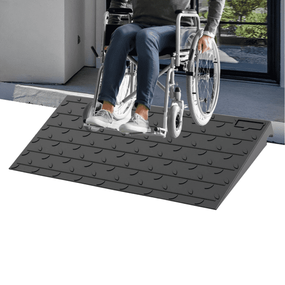 BESEA 3.5" inch Threshold Ramp Rubber Wheelchair Ramp, No-Slip Surface ...