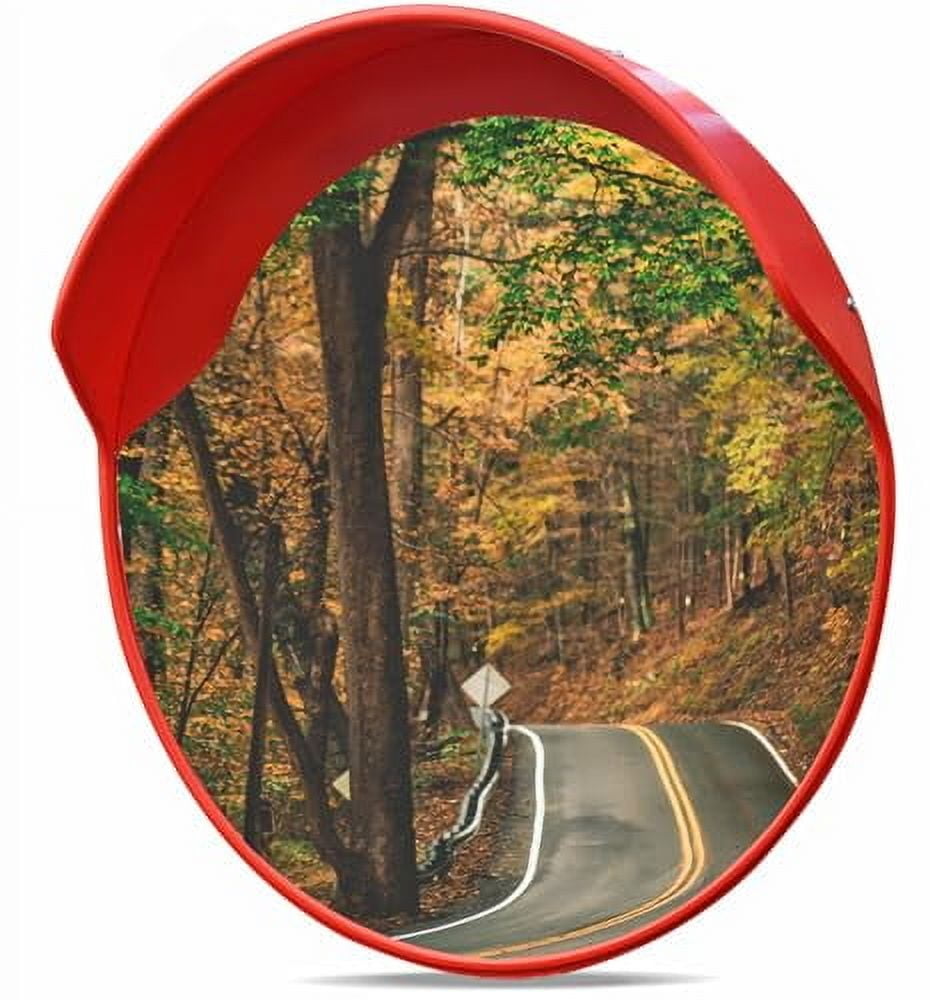 BESEA 32" inch Convex Mirror Traffic Mirror, Circular Pole Mounted ...