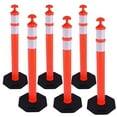 BESEA 42'' Traffic Delineator Cones, 6 Pack High Visibility Rubber ...