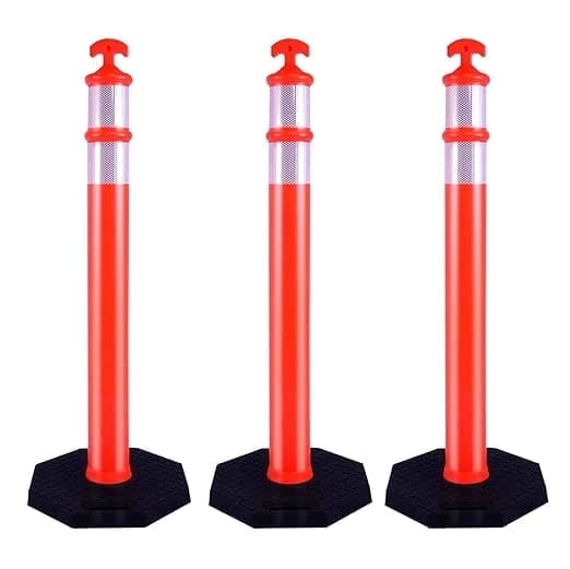 BESEA Large Hazard Road 45" inch 3-Pack Traffic Delineator Post Cones ...
