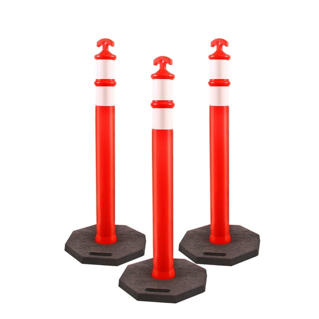 BESEA Large Hazard Road 45" inch 3-Pack Traffic Delineator Post Cones ...