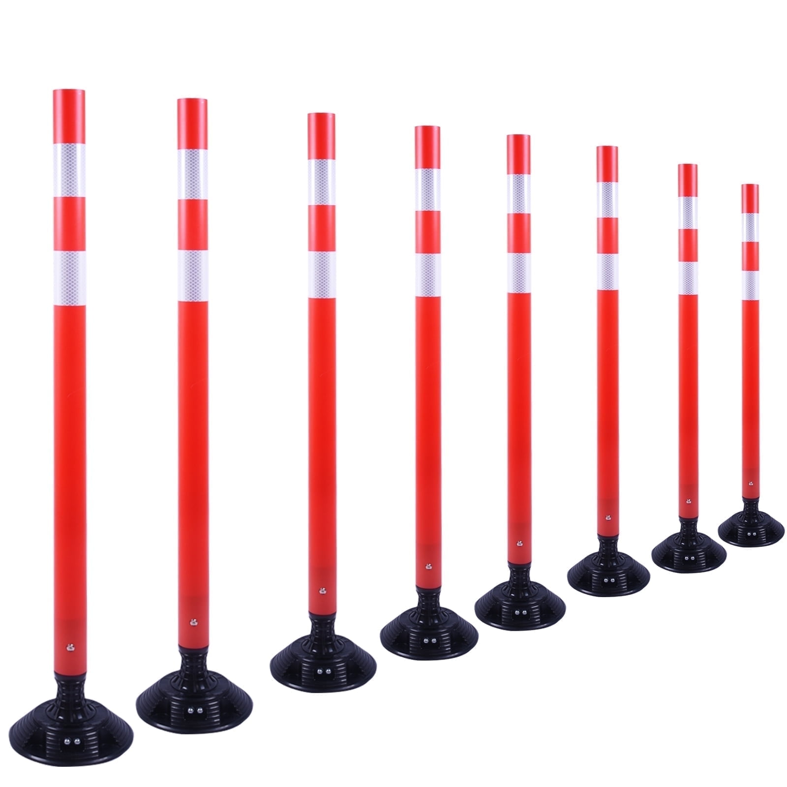 BESEA 47 inch Traffic Delineator Post Cone with Rubber Base, 8 Pack ...