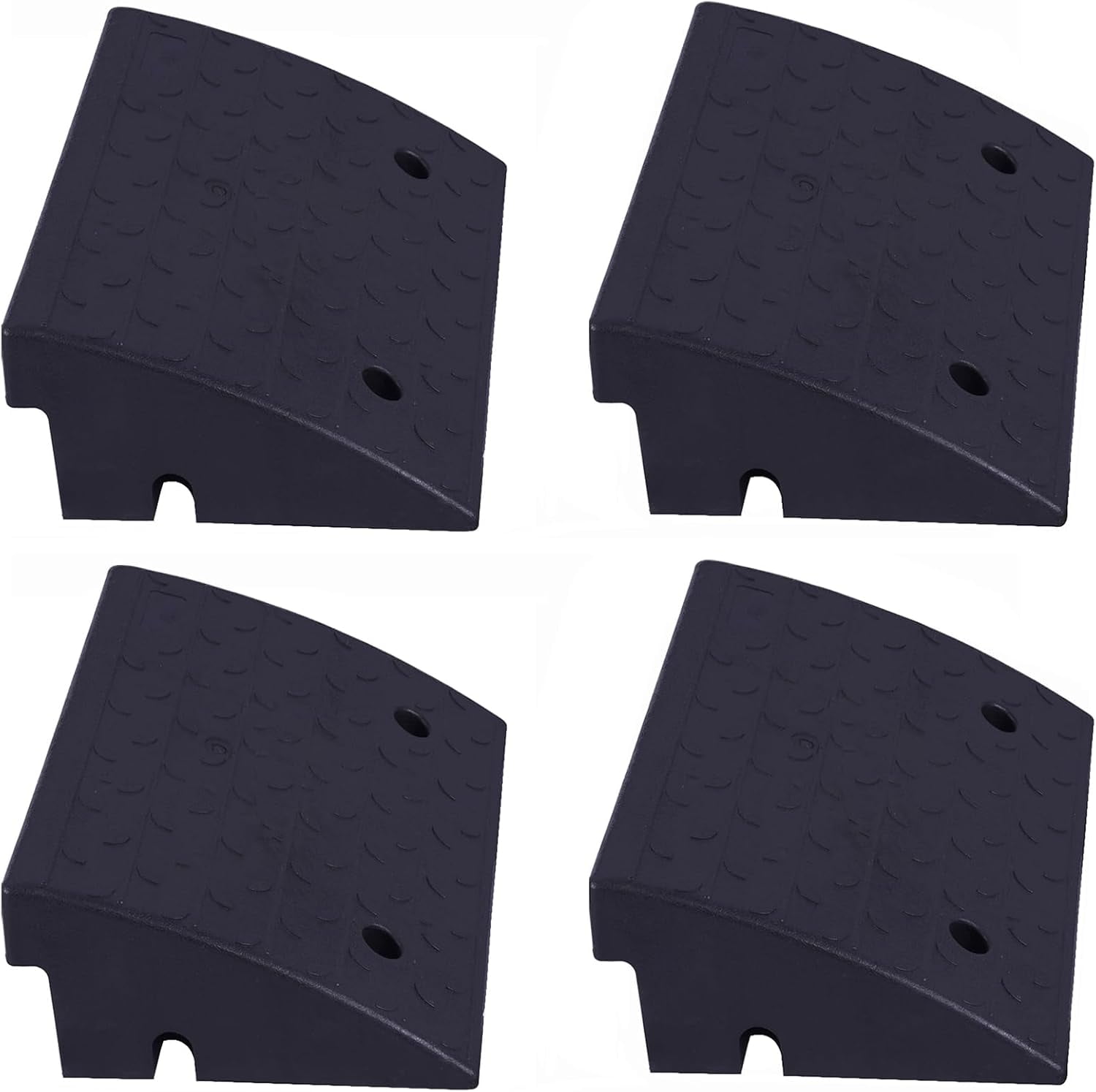 BESEA 4Pack Rubber Curb Ramp 4" inch High 17" Length for Driveway Curb ...