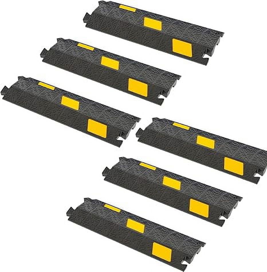 BESEA 6 Pack Cable Ramp Cord Protector, 17" PVC Cables Protector Ramps ...