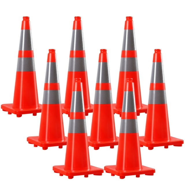 BESEA 8-Pack 28in Traffic Cones, Safety Cones for Road Construction and ...