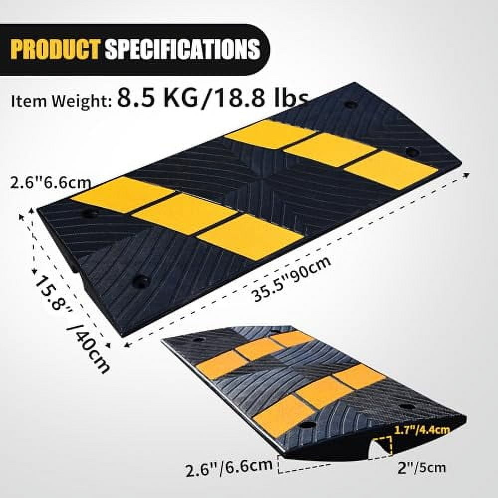 BESEA Car Driveway Ramps Rubber Curb Ramp 22000lbs Load Capacity 2 ...