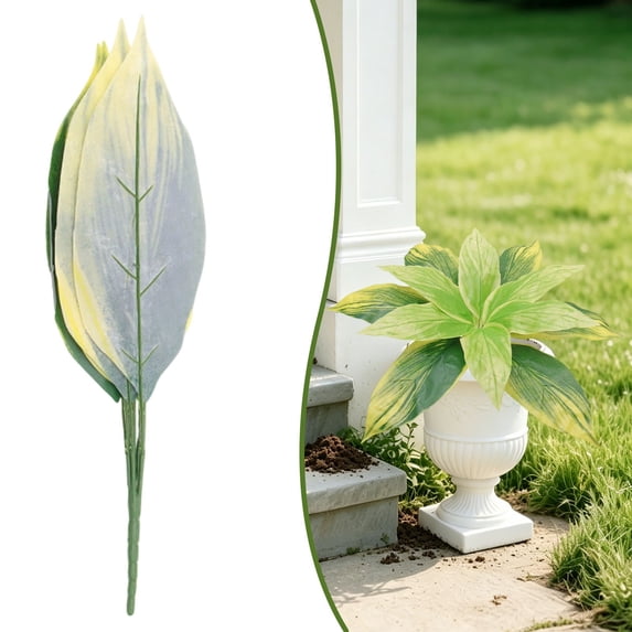 BESEW7 Fake Plants Broad Leaf Greenery Artificial Bushes for Indoor ...