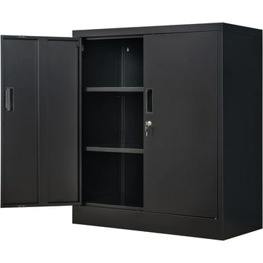 CHSHIN 71"H Black Metal Storage Cabinet with 4-Adjustable Shelves,5 ...