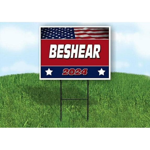 BESHEAR FLAG RED 2024 18inx24in Yard Road Sign w/ Stand - Walmart.com