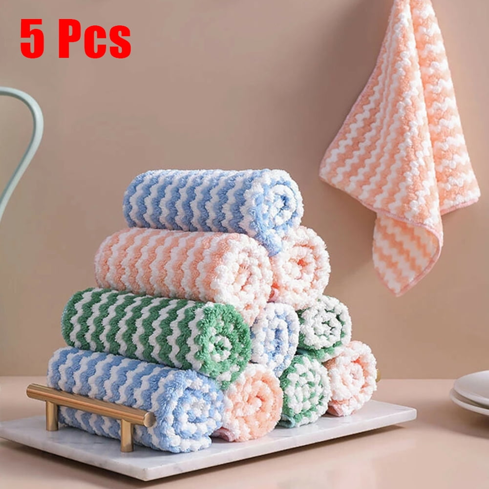 BESHOM 5 Pcs Microfibre Cleaning Cloth Microfiber Dish Car Glass ...