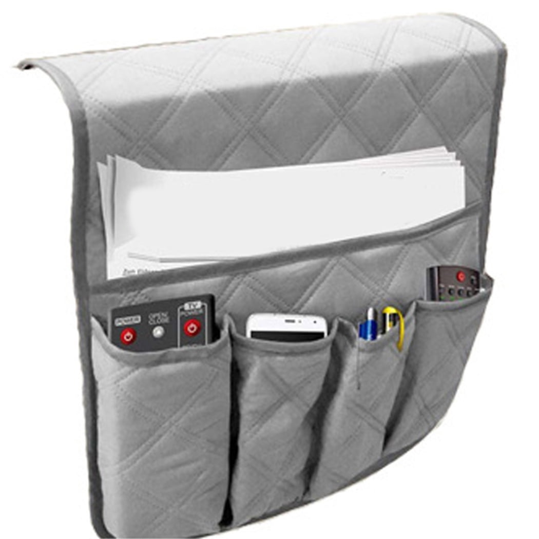 BESHOM 5 Pocket Sofa Chair Arm Rest Organiser Tray Armchair Storage ...