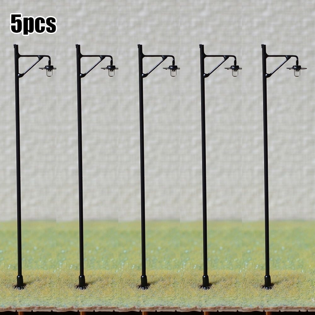 BESHOM 5 x OO / HO Scale LED Street Light Railroad Path Lamp Post ...