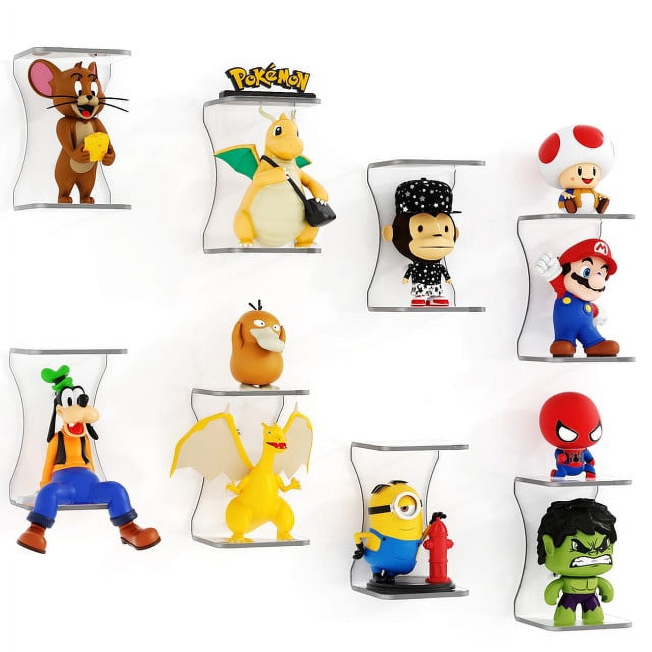 BESKADI 8 Pack Small Wall Shelf - Floating Shelf for Wall, Clear ...