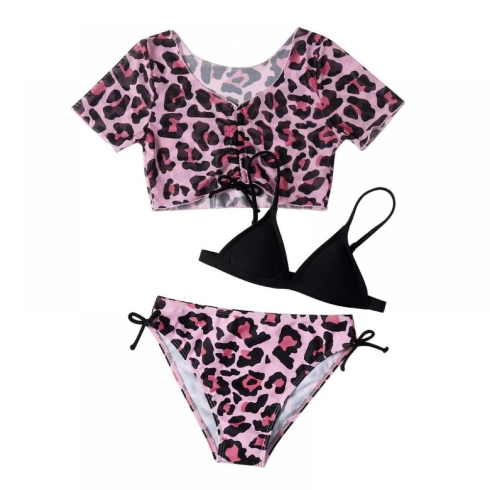 BESLY Child Girls' Beach Sport Bikini 3-Piece Swimsuit Bathing Suit Set ...