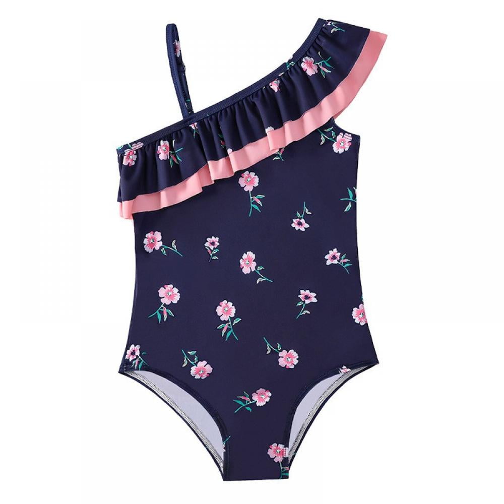 BESLY Little/Big Girls' Ruffle Swimsuit One Piece Bathing Suit Cute ...