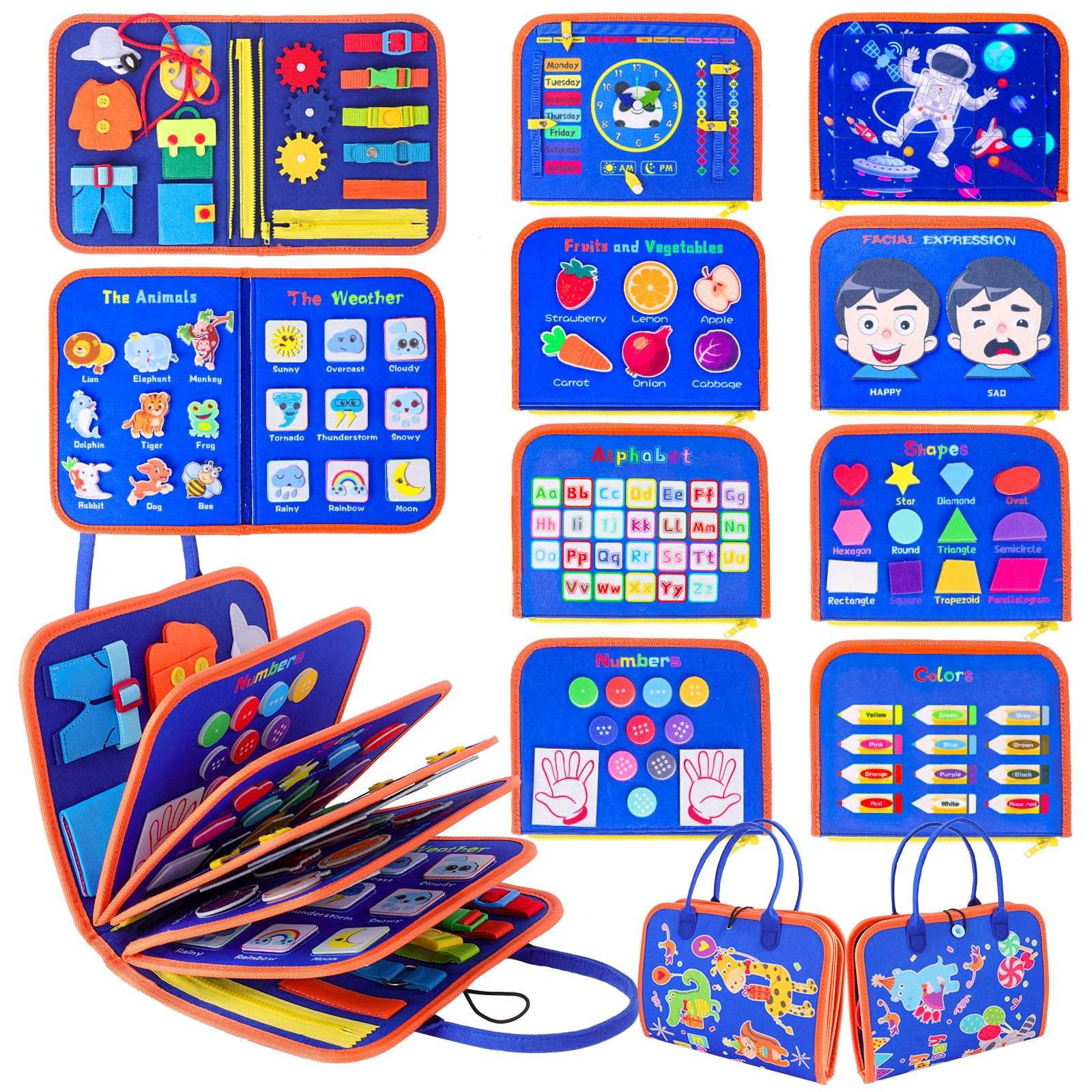 BESNEL Busy Board for DHF10 Toddlers 2-4, Busy Book for Preschoolers ...