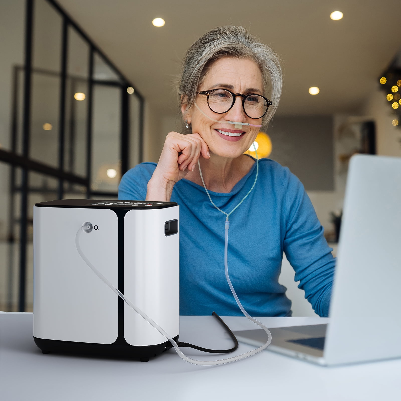 BESRTWE Household&Classic Oxygen Machine Tube& 1-93%,6L-33%-concentration continuous- 𝗐𝗂𝗍𝗁-full ...