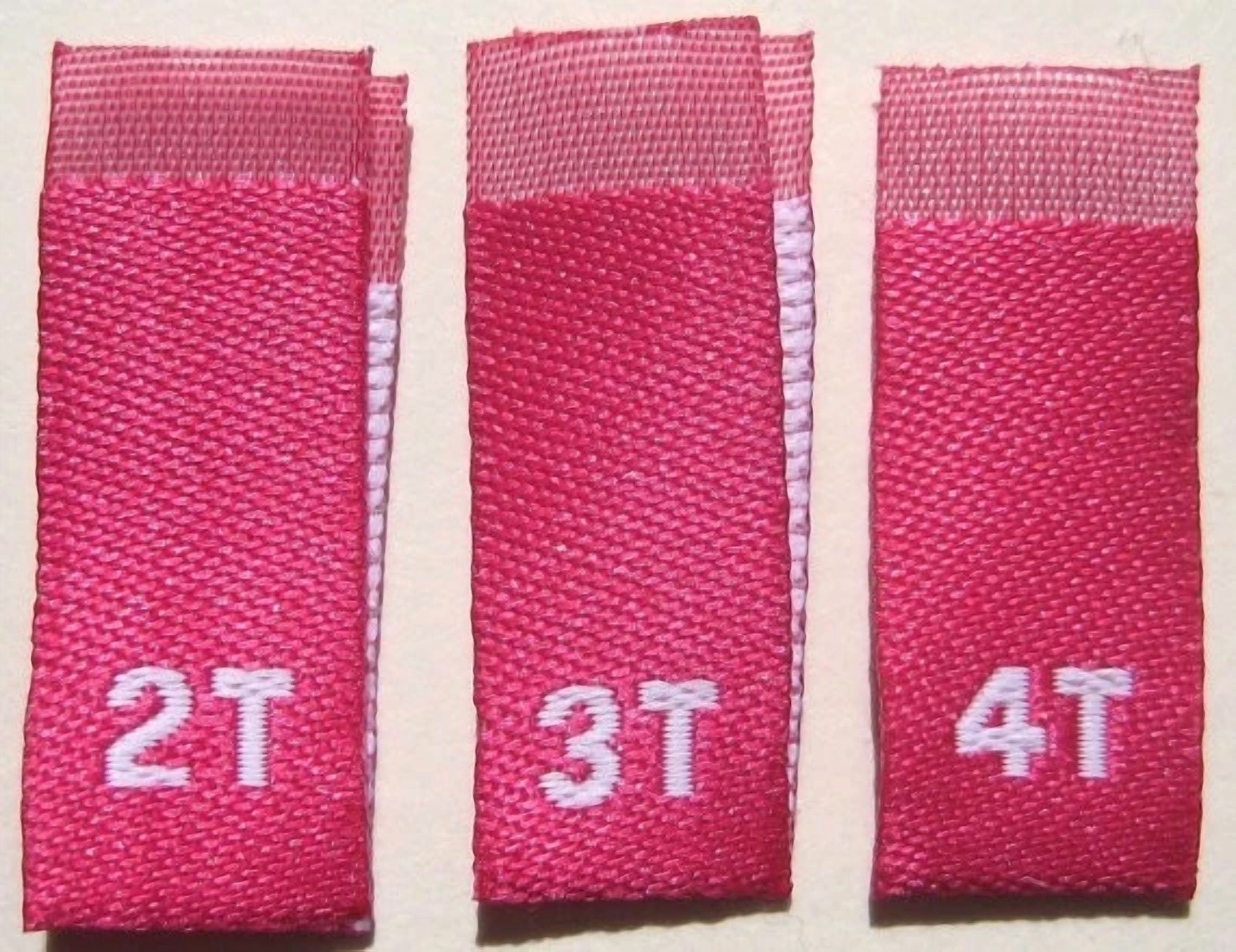 BEST- 100 Pcs Hot Pink Woven Toddler Clothing Labels, Size Tags 2T, 3T ...