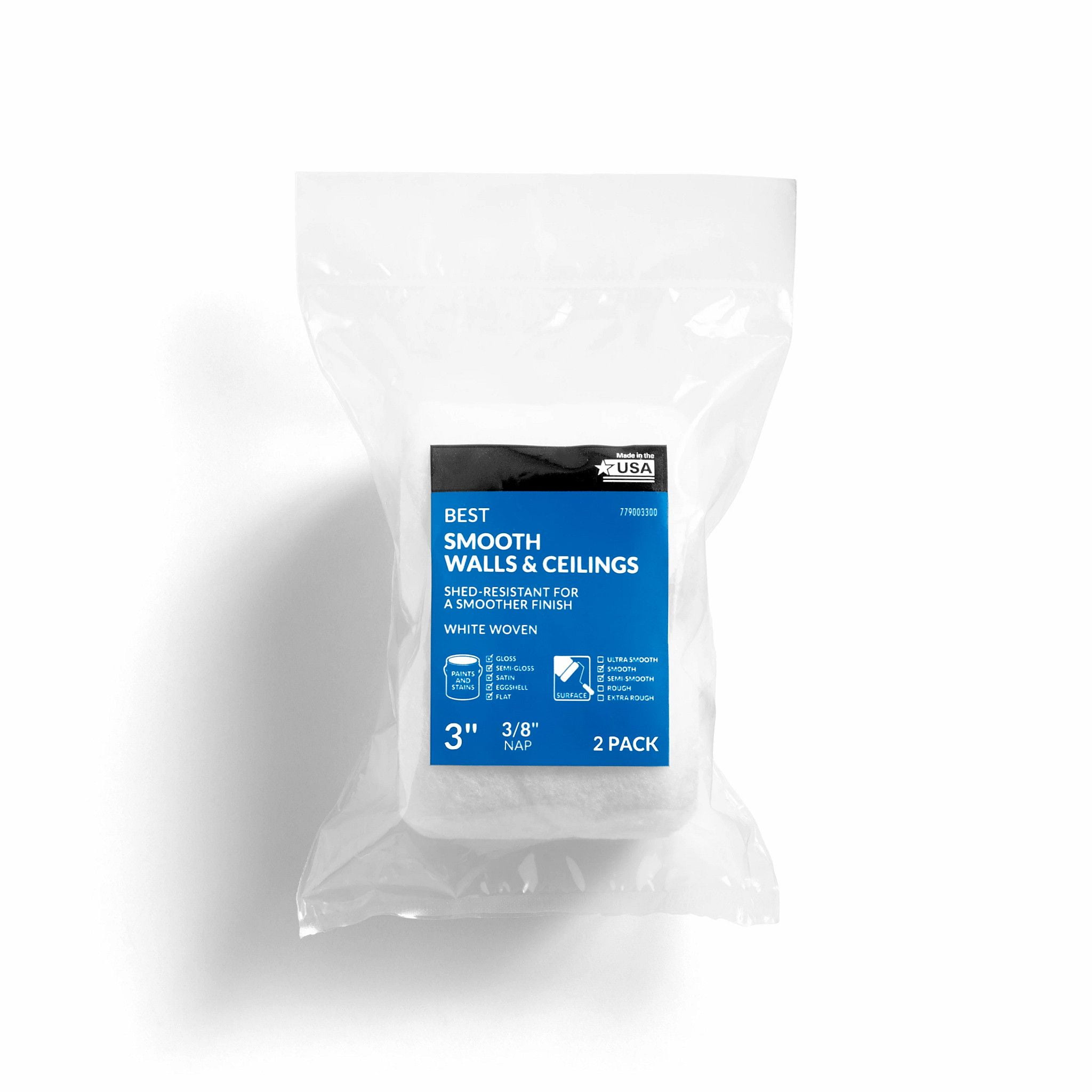 BEST 3x3/8” Woven Polyester Paint Roller Cover, 2-Pack - Walmart.com
