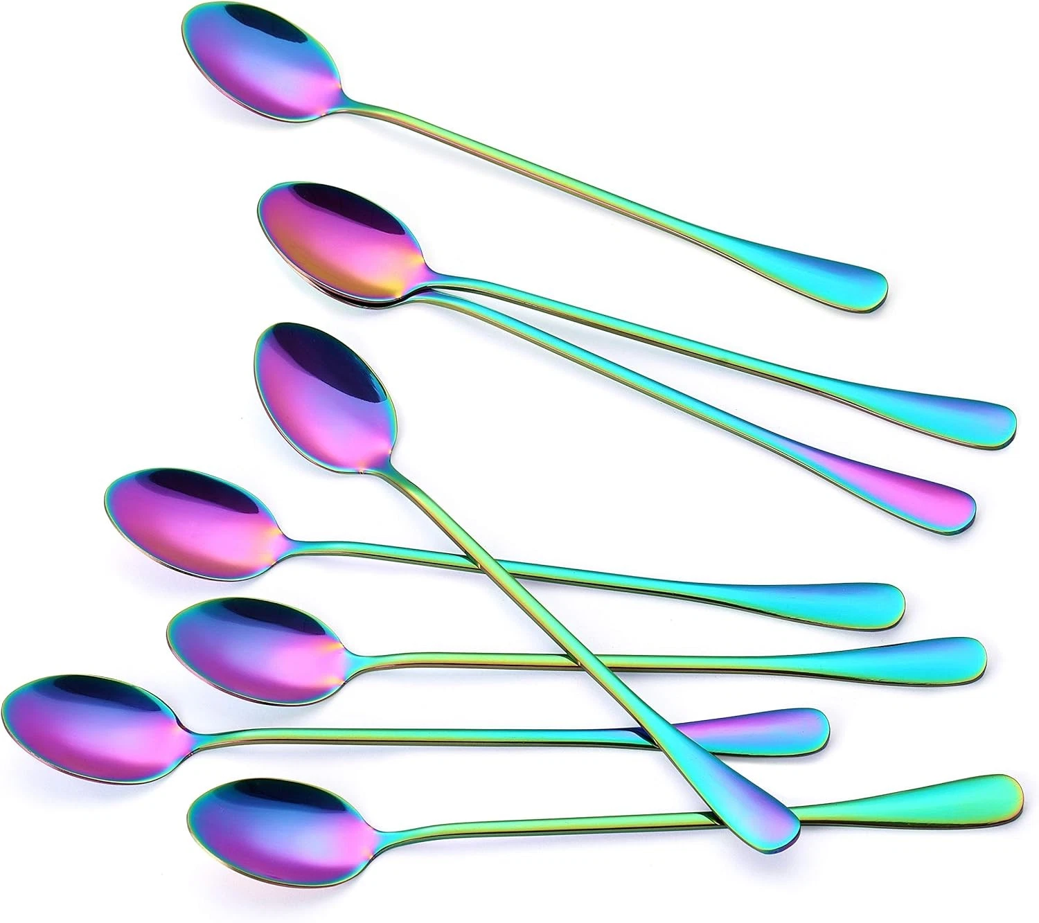 BEST- 8Pcs Long Handle Spoon, Ice Tea Spoons, Ice Cream Spoon, Long ...