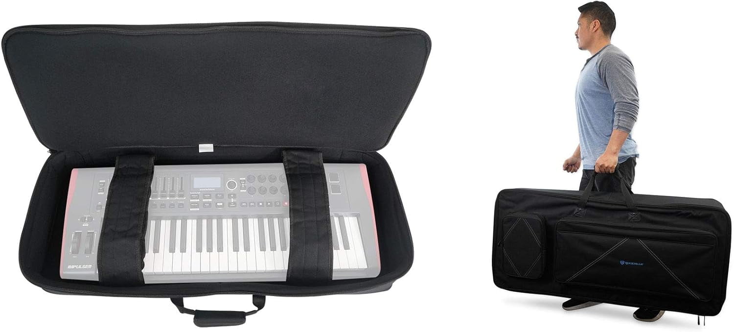 BEST BAG 61 Key Padded Keyboard Gig Bag Case, 22mm Foam Padding, 600 ...