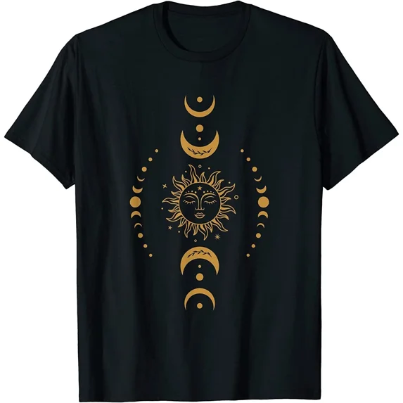 BEST! Boho Sun And Moon Celestial Crescent Moon Phases Tee Size S-3XL ...