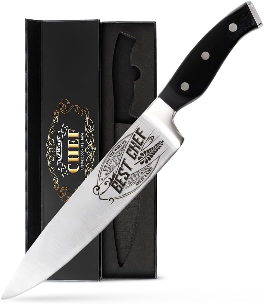 BEST CHEF Engraved Kitchen Knife Gift, Ideal Dad Mom Father Mother ...
