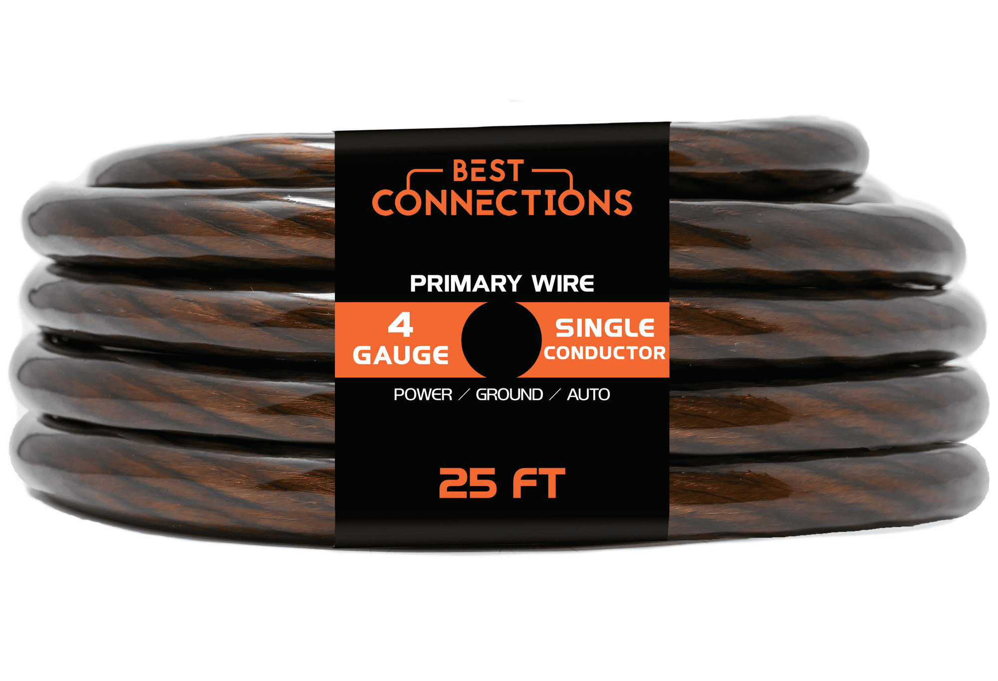 BEST CONNECTIONS 4Ga 25ft Black Translucent Power/Ground Electrical ...