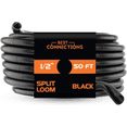 Best Connections 50' Split Wire Loom, Black: 1/2 Inch Diameter ...