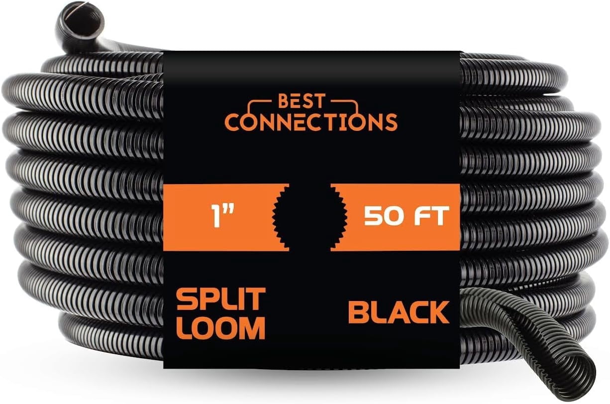 Best Connections 50' Split Wire Loom Flex-Guard Convoluted Tubing ...
