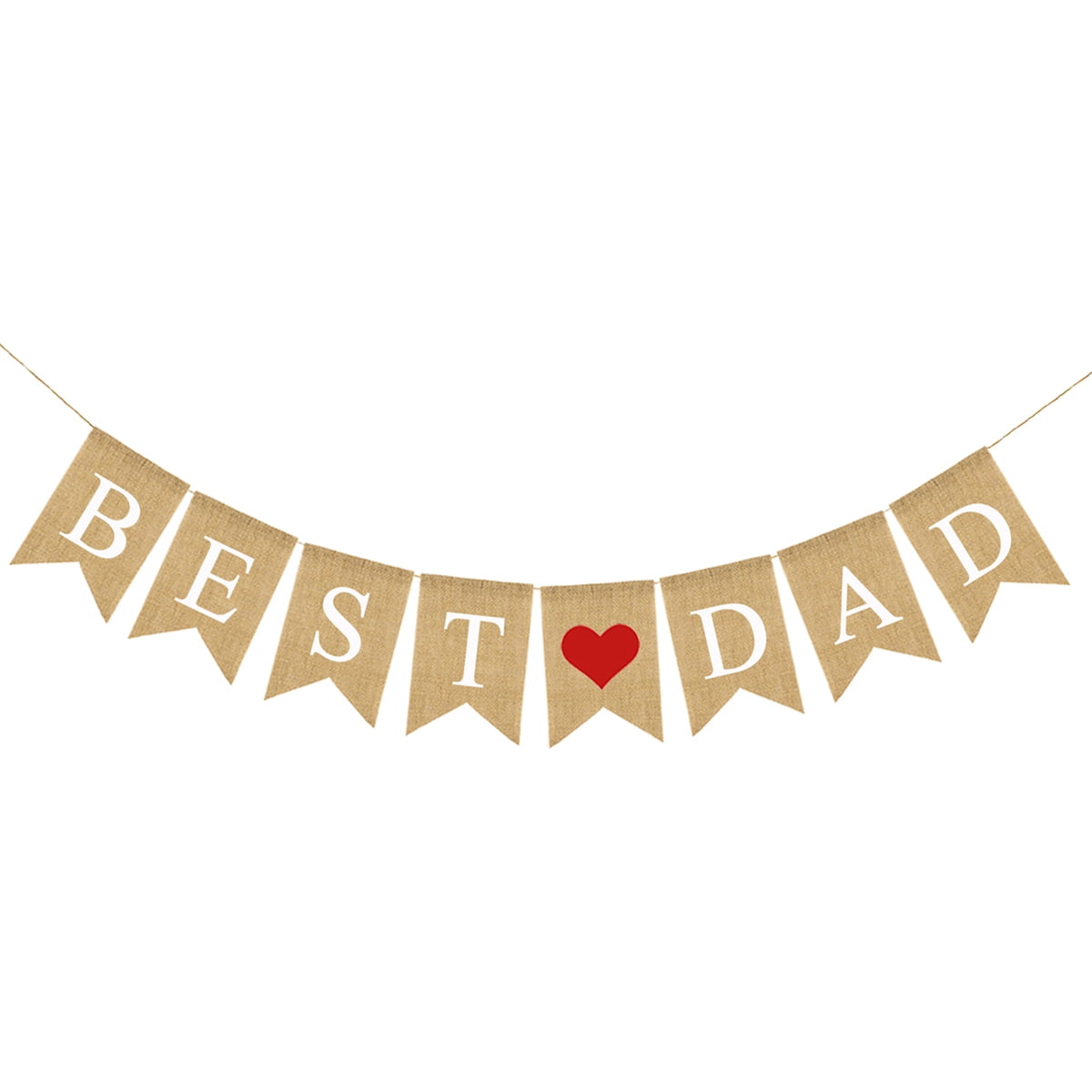 BEST DAD Letters Bunting Banner Red Heart Burlap Banner Linen ...