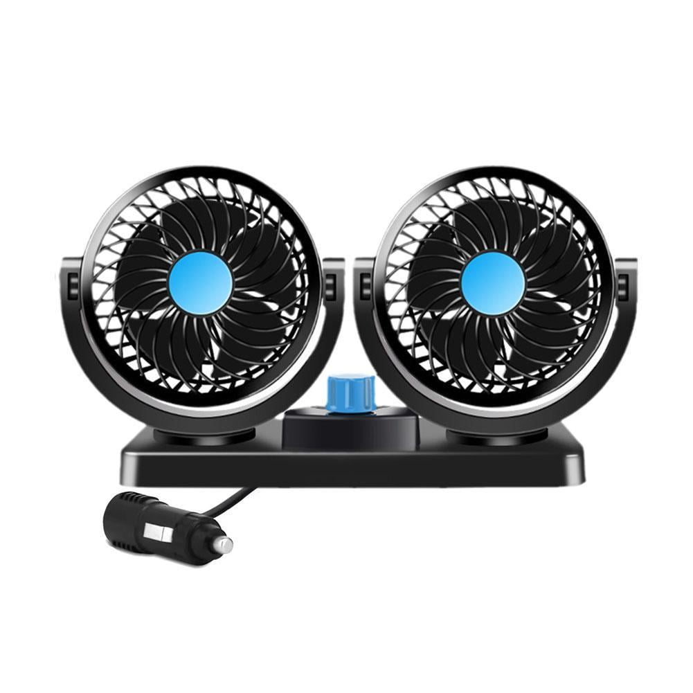 BEST_Dual Head Cars Fan Portable Vehicle Trucks 360°Rotatable Auto ...