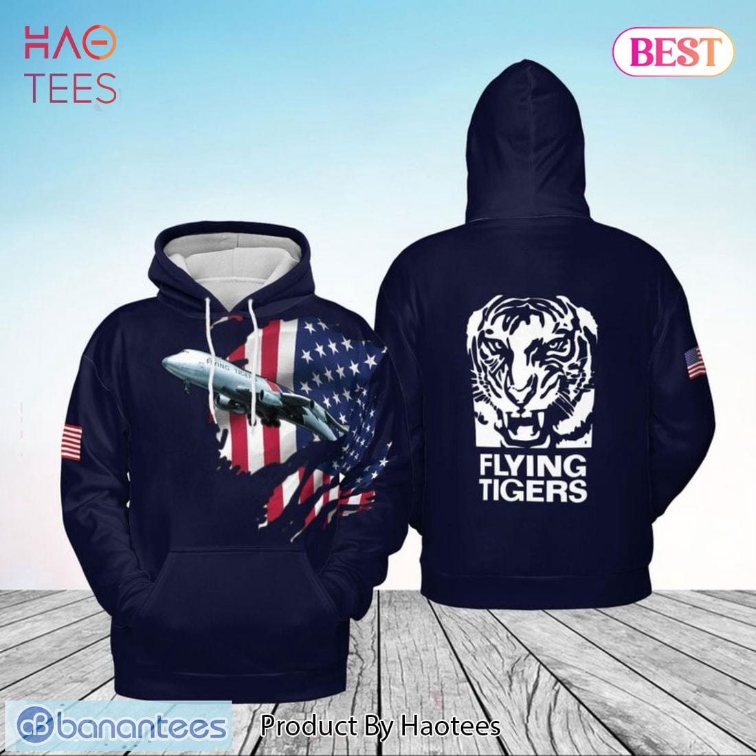 BEST Flying Tiger Line Boeing 747200 3D Hoodie - Walmart.com