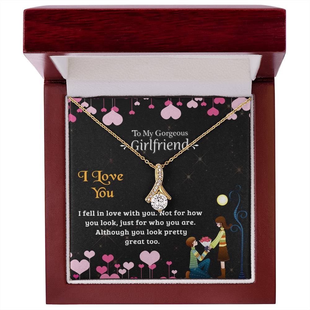 BEST GIFT FOR GIRLFRIEND, Alluring Beauty Necklace, 14k White Gold/ 18k ...