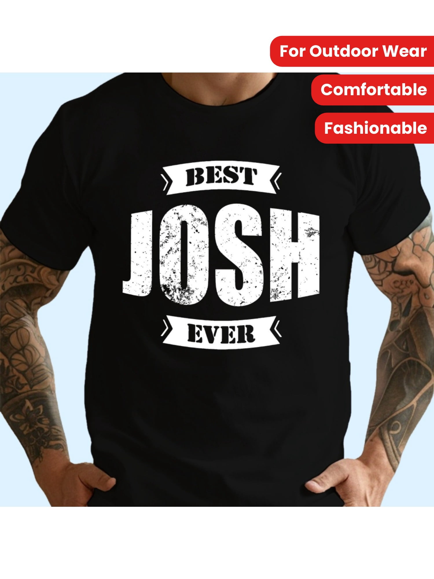 BEST JOSH EVER Print Short Sleeve T-Shirt For Men, Crew Neck, Casual ...