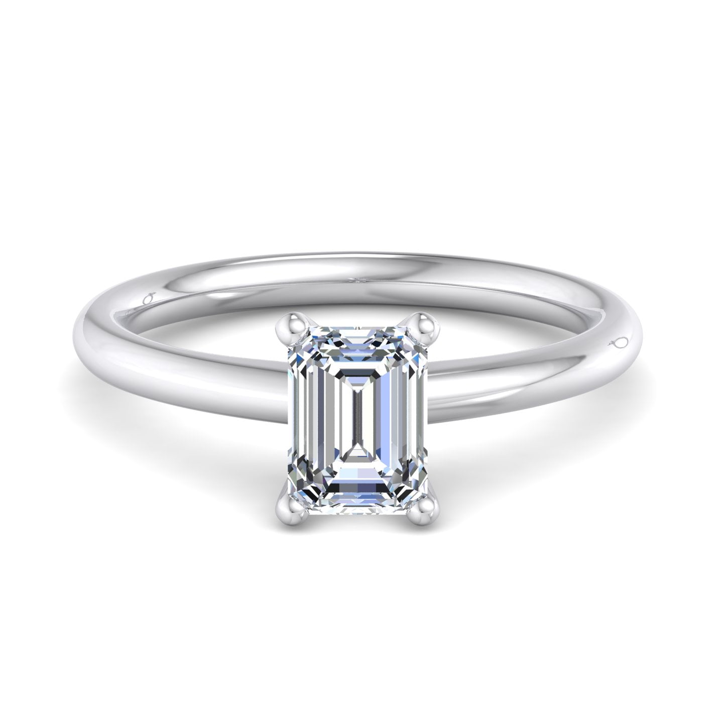 BEST Jewel 1.7 Ct Moissanite Engagement Ring - Emerald Cut in 14K White ...