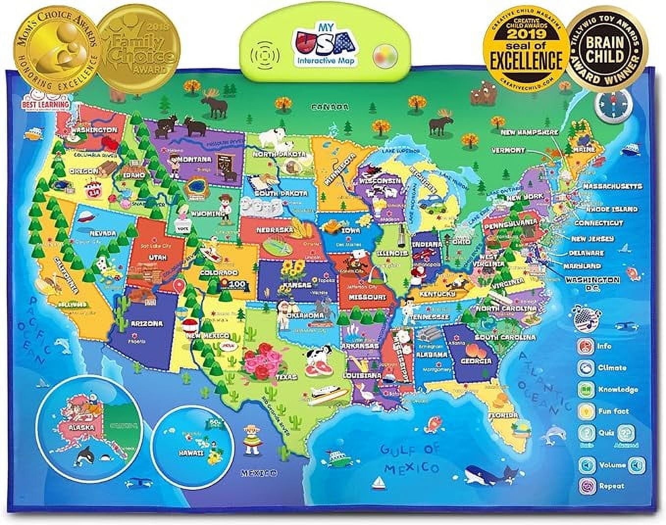 BEST LEARNING i-Poster My USA Map | Interactive Talking Poster for Kids ...