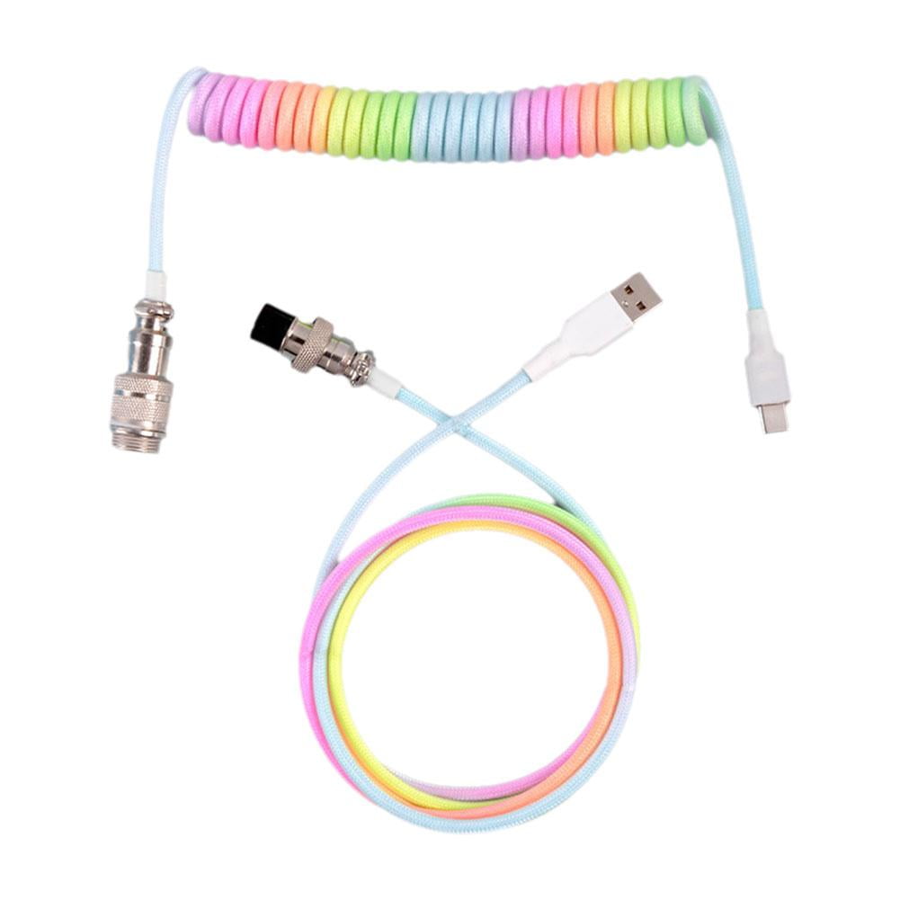 BEST_Mechanical Keyboard Coiled Cable Type C to USB Connector Cable ...