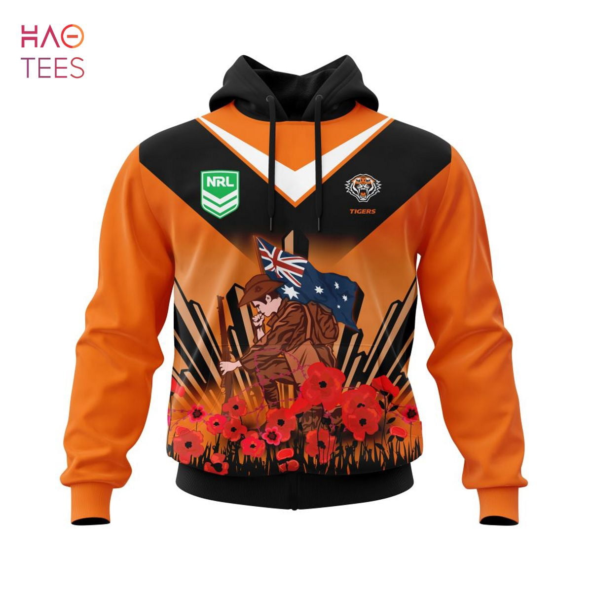 BEST NRL Wests Tigers Specialized 2022 Anzac Jersey Concepts 3D Hoodie ...