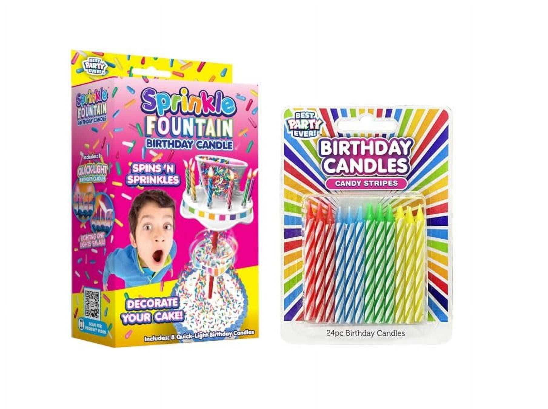 BEST PARTY EVER! Sprinkle Fountain Birthday Candle with 32 Candles ...