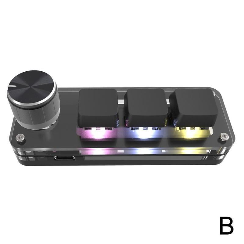 BEST_[RGB with light model] Black 3 keys + 1 knob (B)$Three-key custom ...