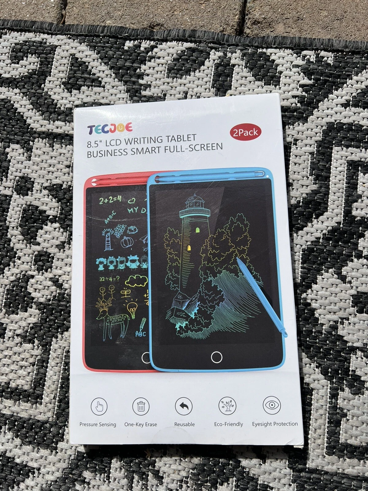 BEST- Tecjoe 2 Pack Lcd Writing Tablet 8.5 Inch Colorful Doodle Board ...