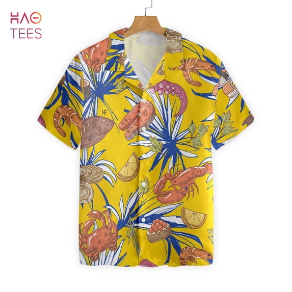 BEST Tropical Floral Seafood Hawaiian Shirt - Walmart.com
